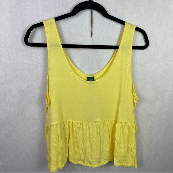 wild fable | Tops | Wild Fable Ribbed Tank Top Ruffle Hem Yellow | Poshmark